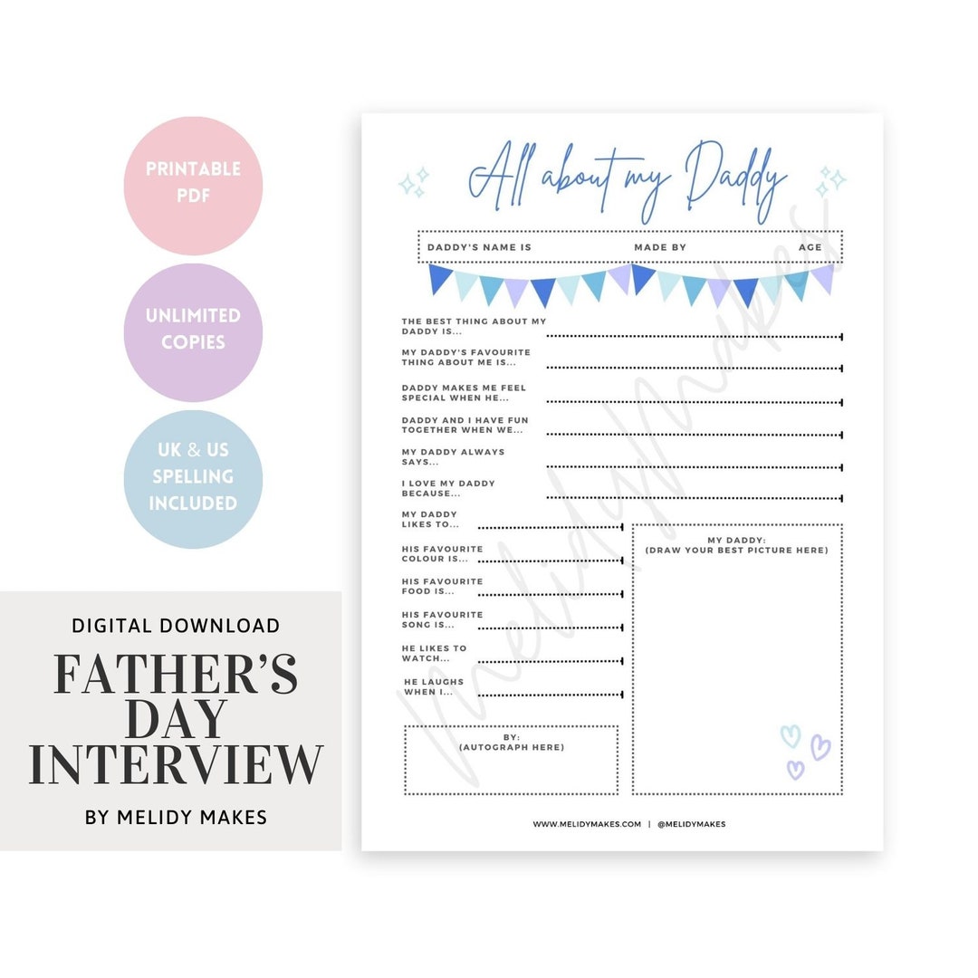 Father's Day Interview | Memory Keeping | Dad Gift Printable ...