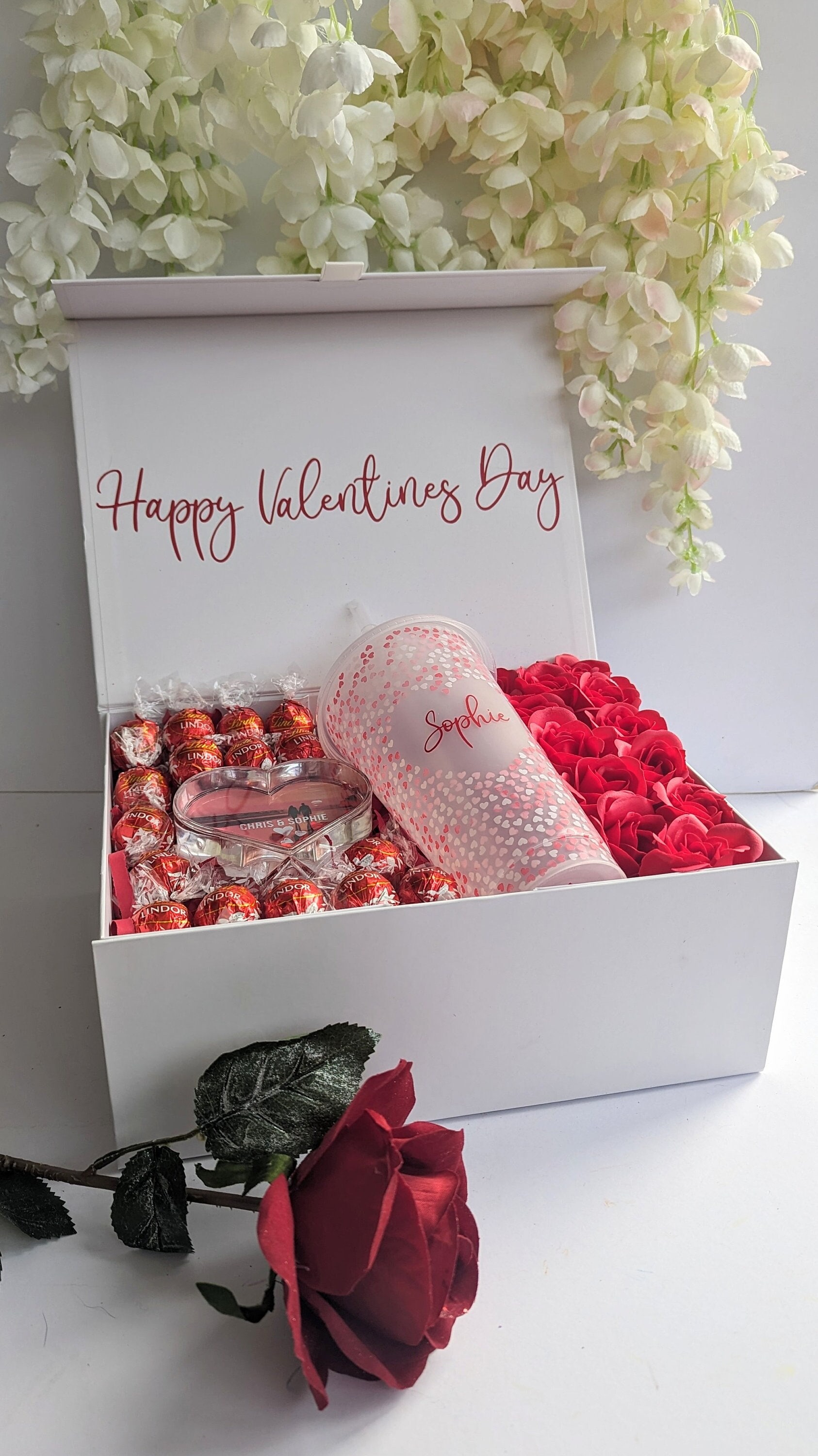 Personalised Romantic Gift Box Valentine Hamper Red Roses Wife Girlfriend Fiancee Romantic Birthday Present Flowers Chocolate Etsy