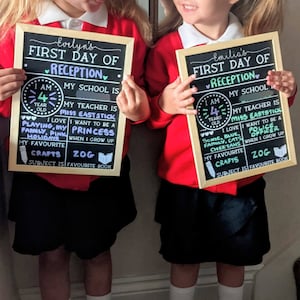 Personalised First Day of School Board | Back to School Chalkboard ...