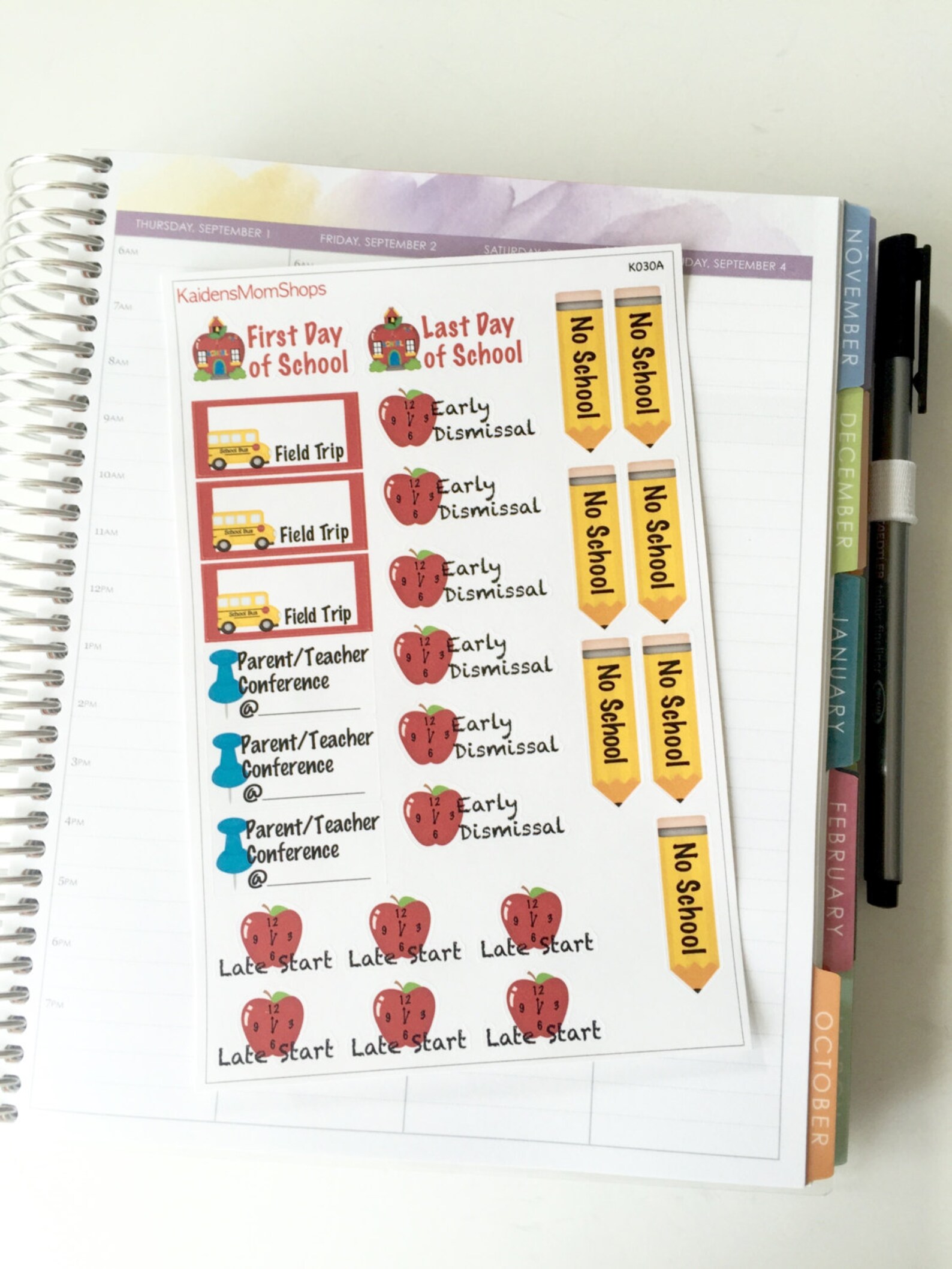 Back to School 2 Page Sticker Kit K030 | Etsy