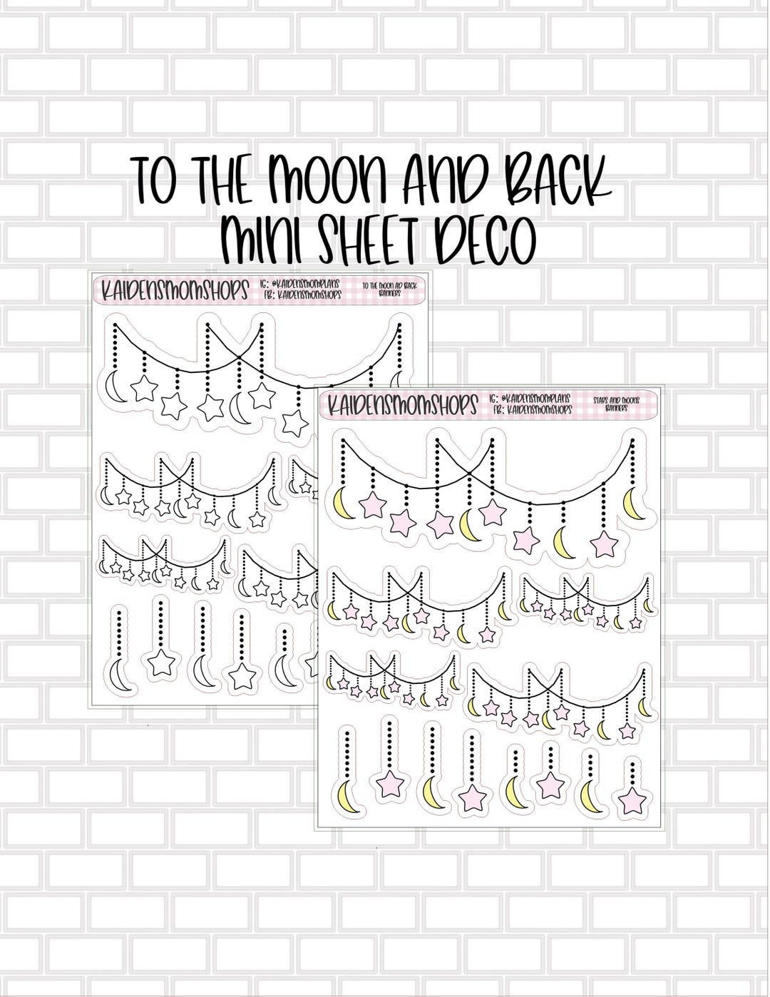To the Moon and Back Mini Sticker Sheet Deco - Etsy