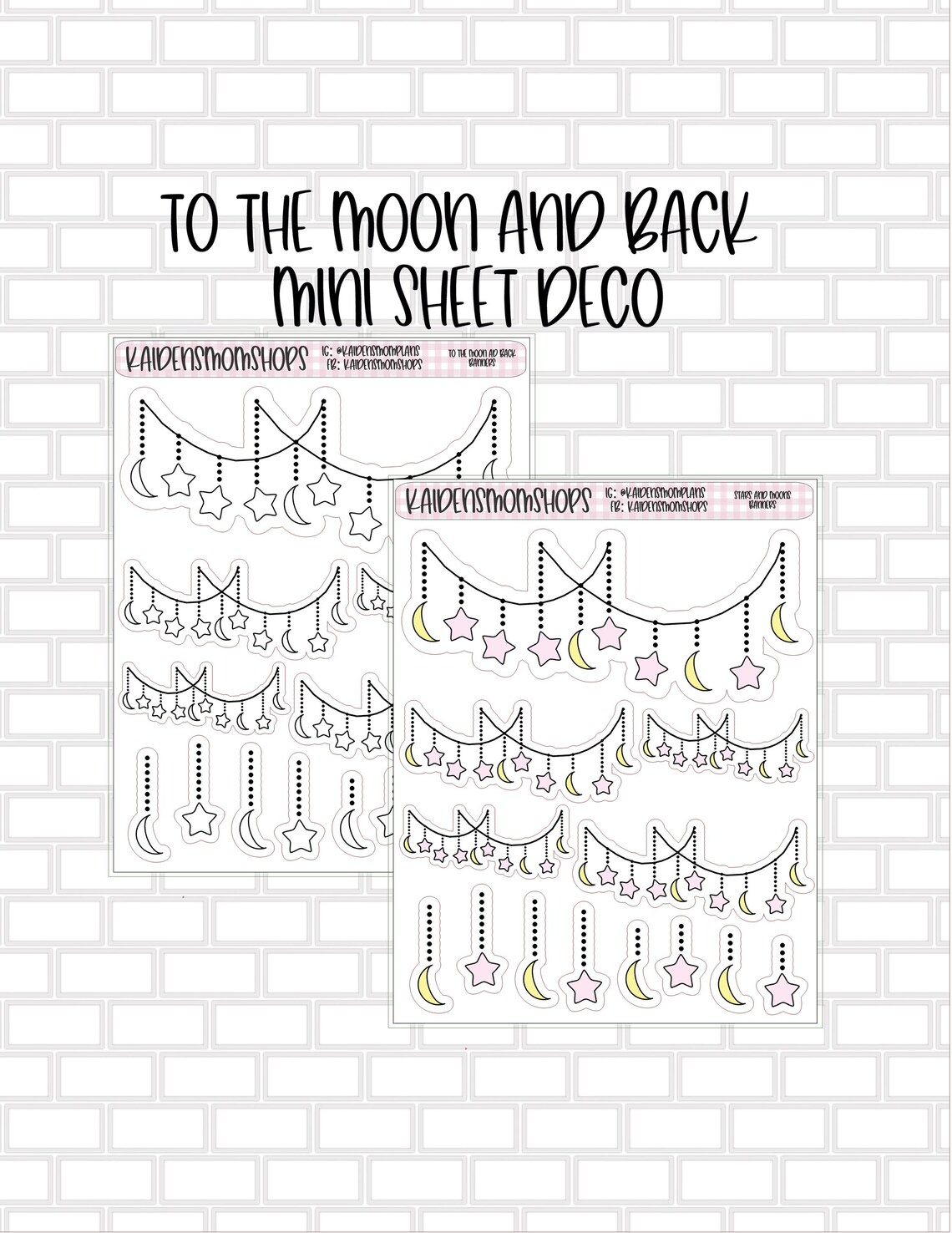 To the Moon and Back Mini Sticker Sheet Deco - Etsy