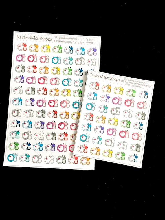 Dishes Sticker Sheet. Full or Mini Sheet For Erin Condren | Etsy