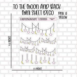 To the Moon and Back Mini Sticker Sheet Deco - Etsy