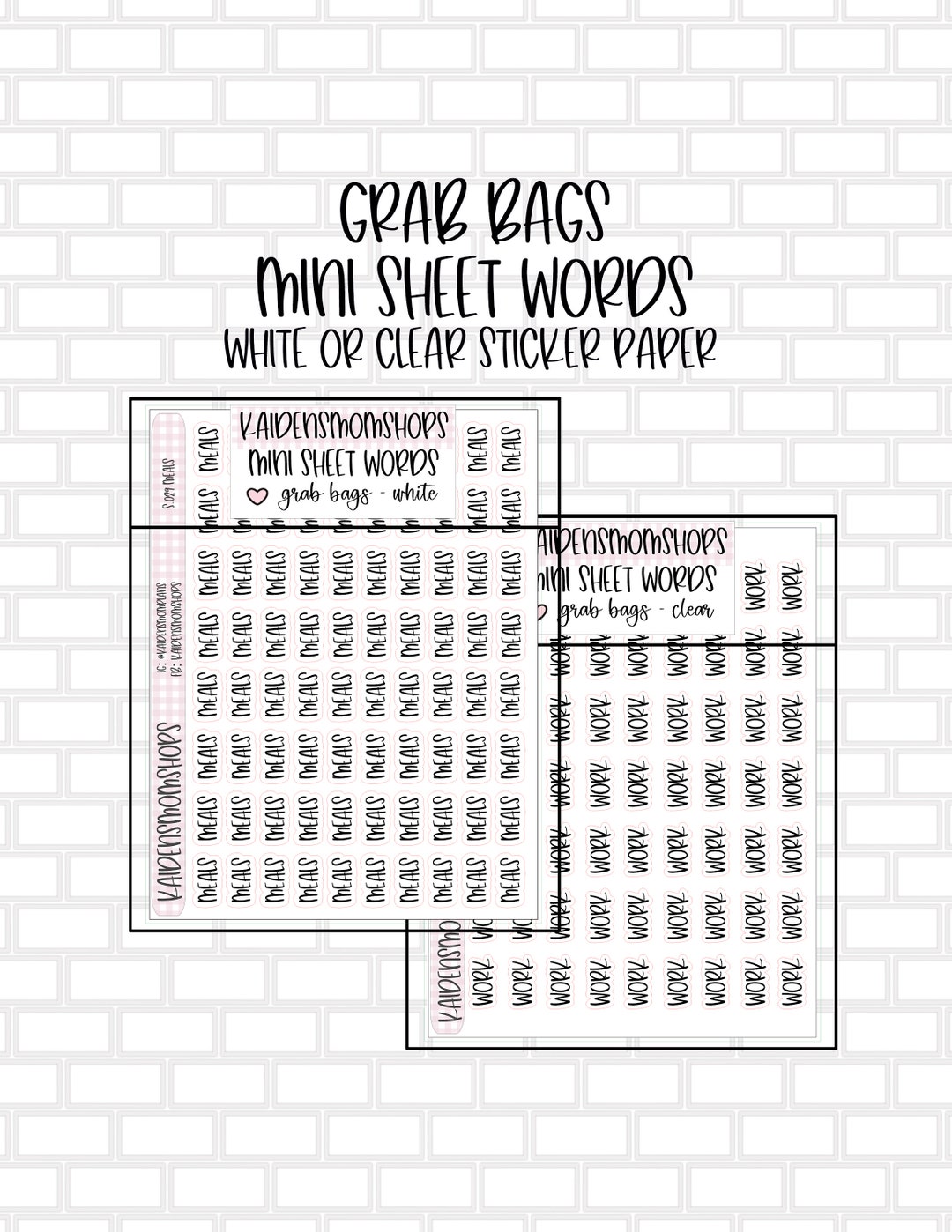Word Mini Sheet Grab Bags - Etsy
