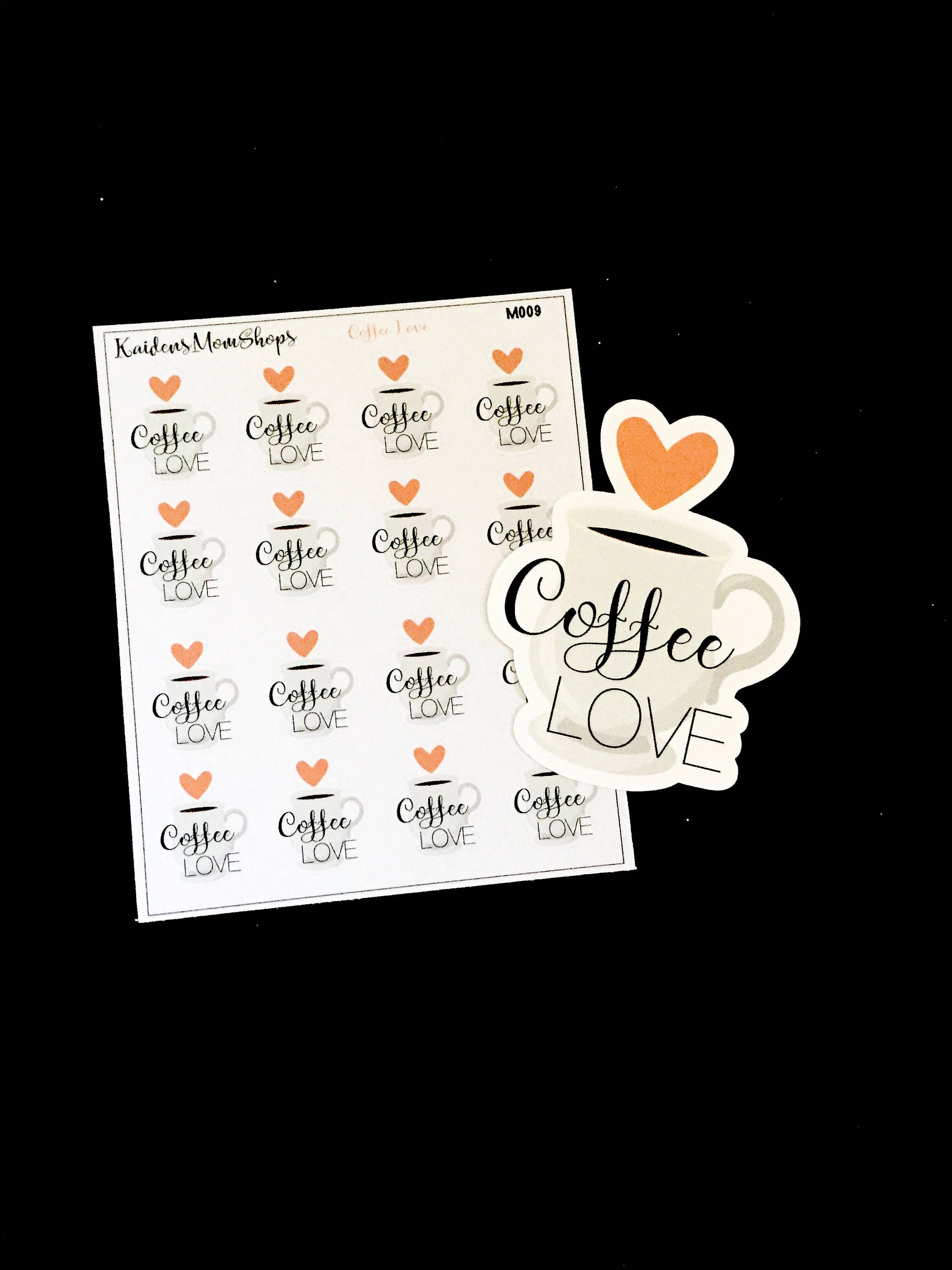 Coffee Love Mini Sticker Sheet and Die Cut - Travelers Notebook / Ring ...