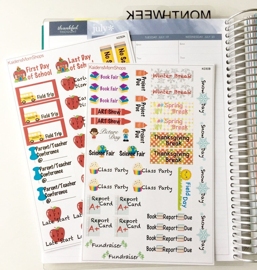 Back to School 2 Page Sticker Kit - K030 - Etsy
