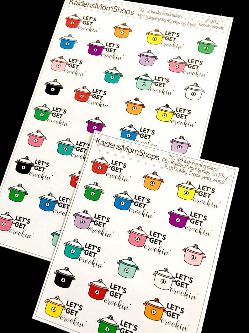 Crock Pot Lets Get Crockin Sticker Sheet Full or Mini - Etsy
