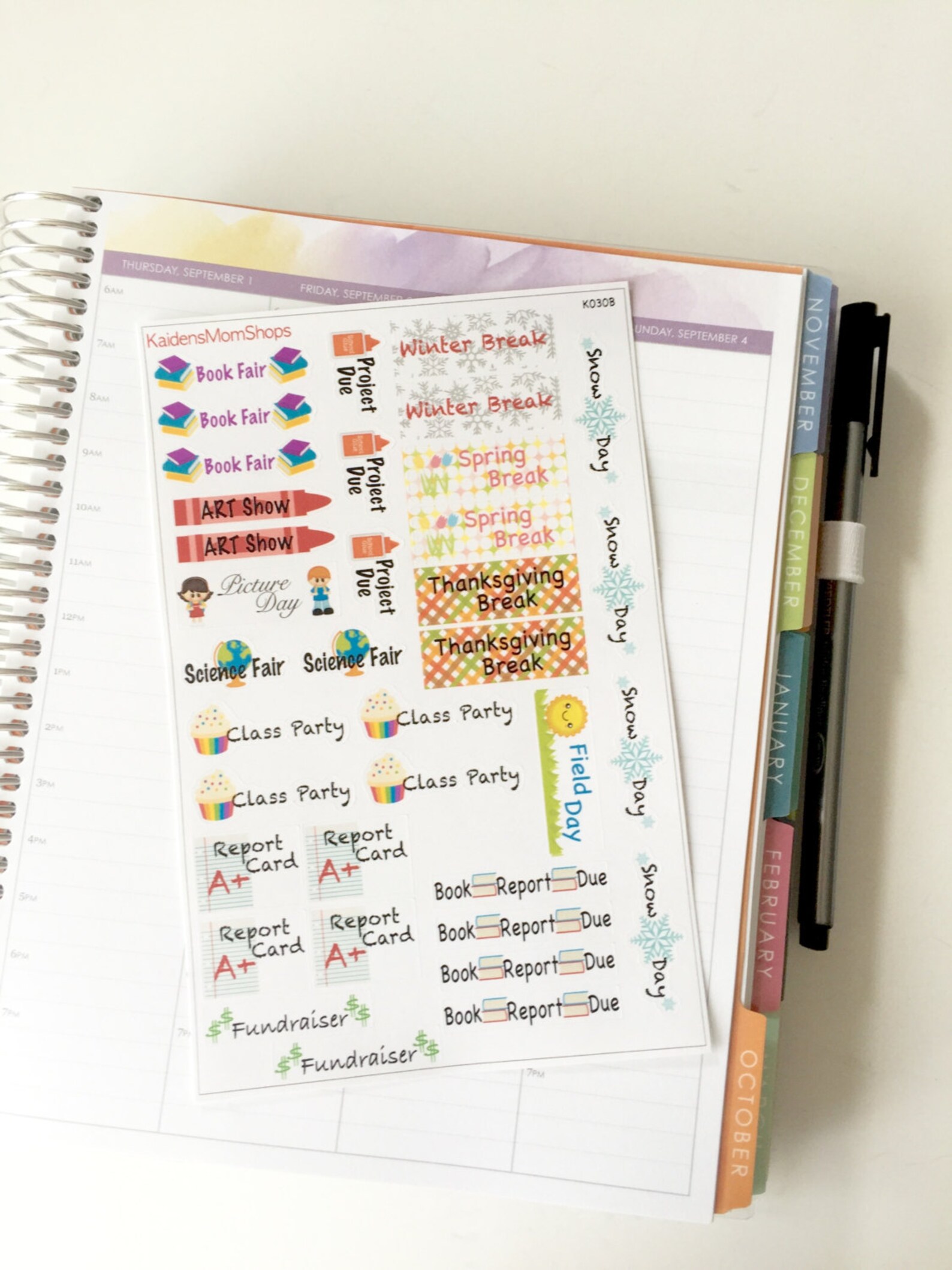 Back to School 2 Page Sticker Kit - K030 - Etsy