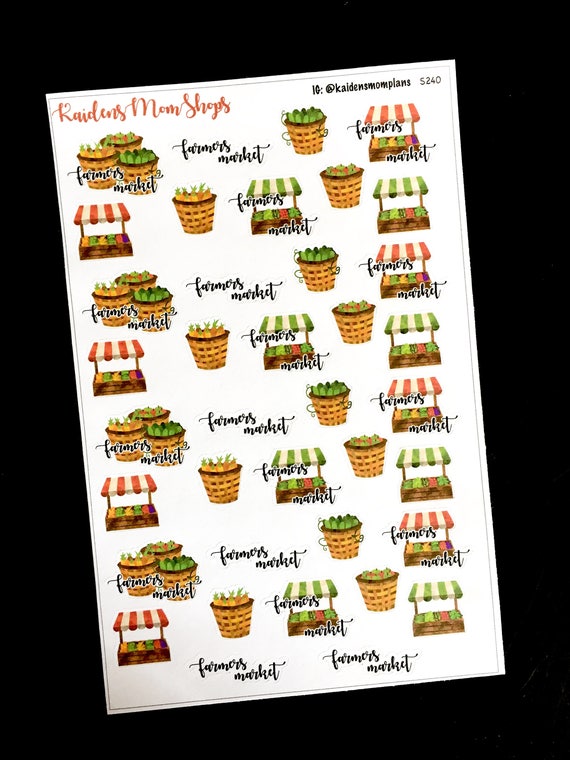 Farmers Market Sticker Set S240 | Etsy
