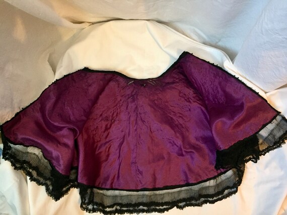 Sublime French vintage 1900s black silk jet-embossed … - Gem