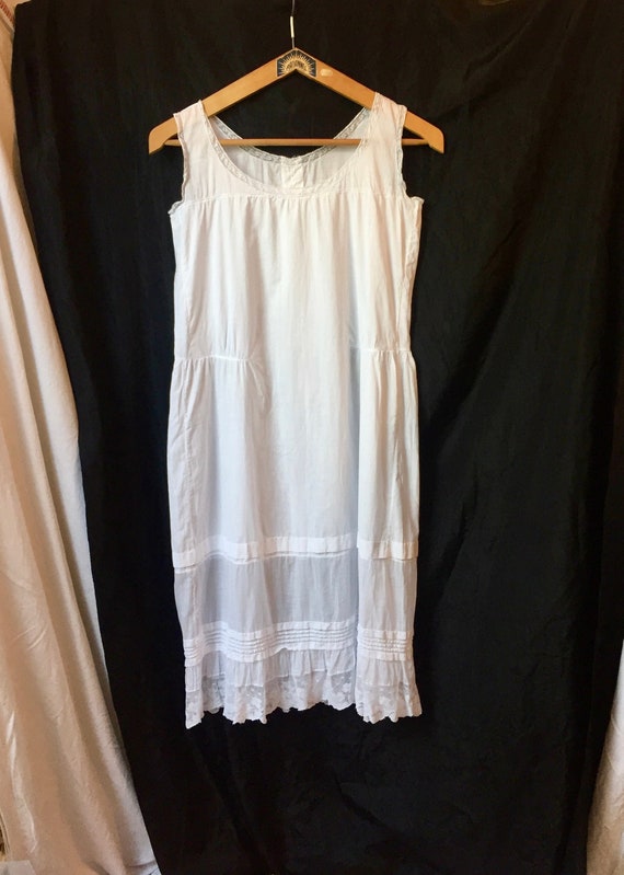 French 1920s sheer muslin slip dress petticoat sun dr… - Gem