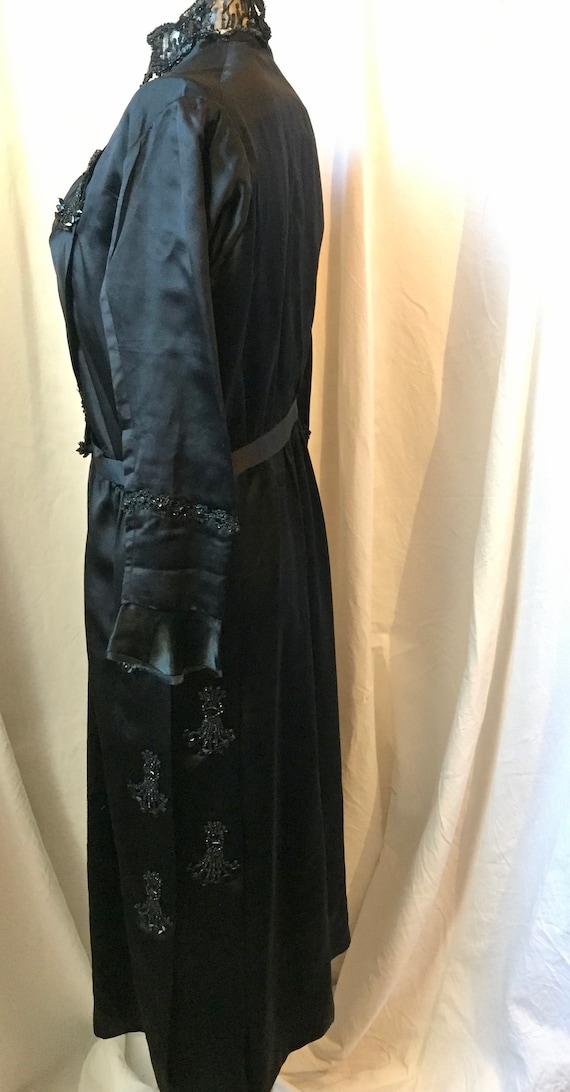 Sublime French vintage 1900s black silk jet-embossed … - Gem