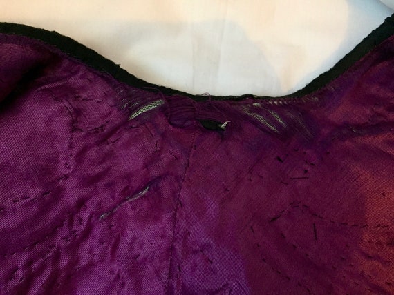 Sublime French vintage 1900s black silk jet-embossed … - Gem