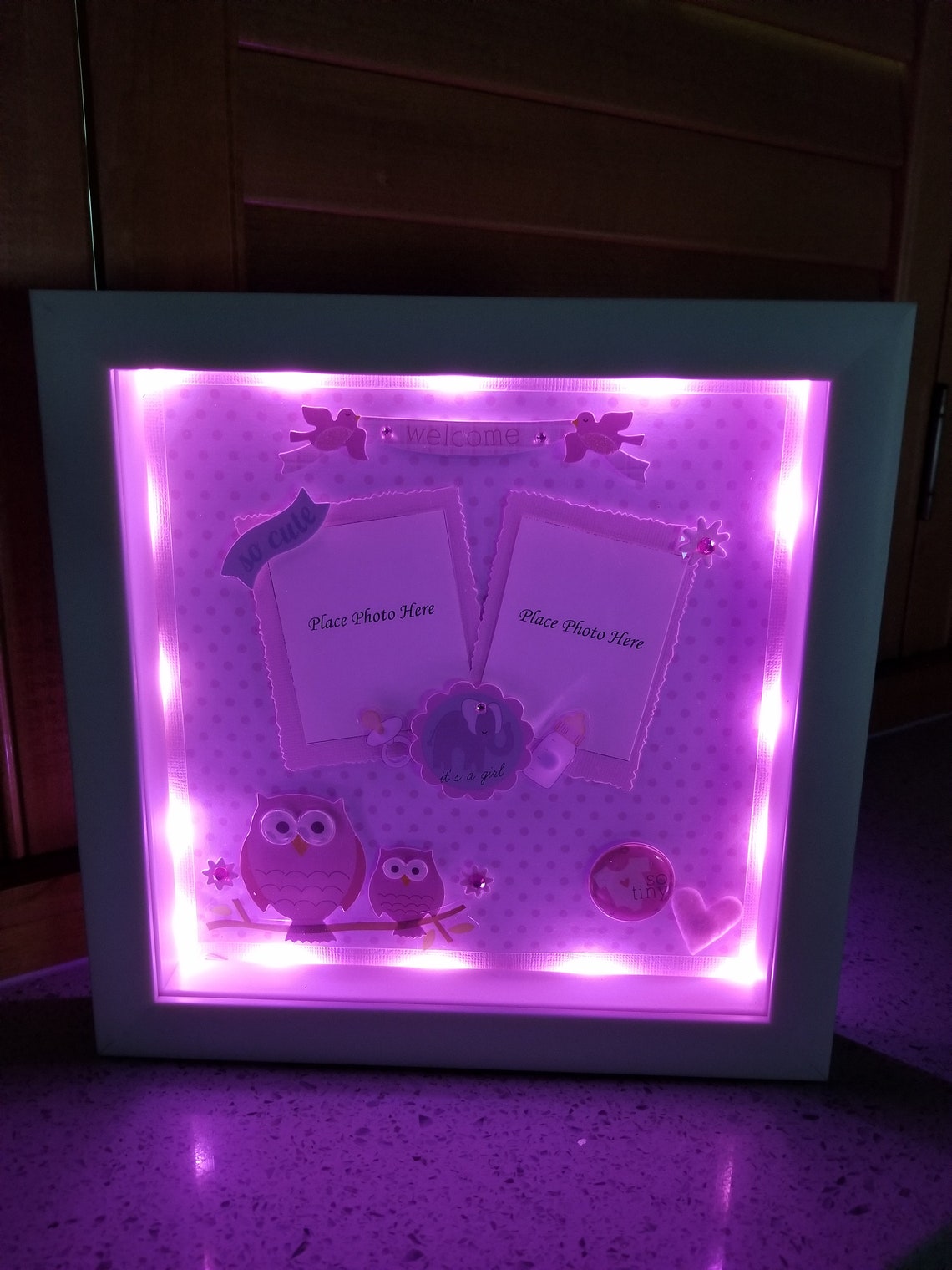 It's a Girl Light up LED Shadow Box Picture Frame - Etsy