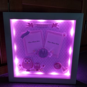 It's a Girl - Light up LED Shadow Box Picture Frame - Etsy
