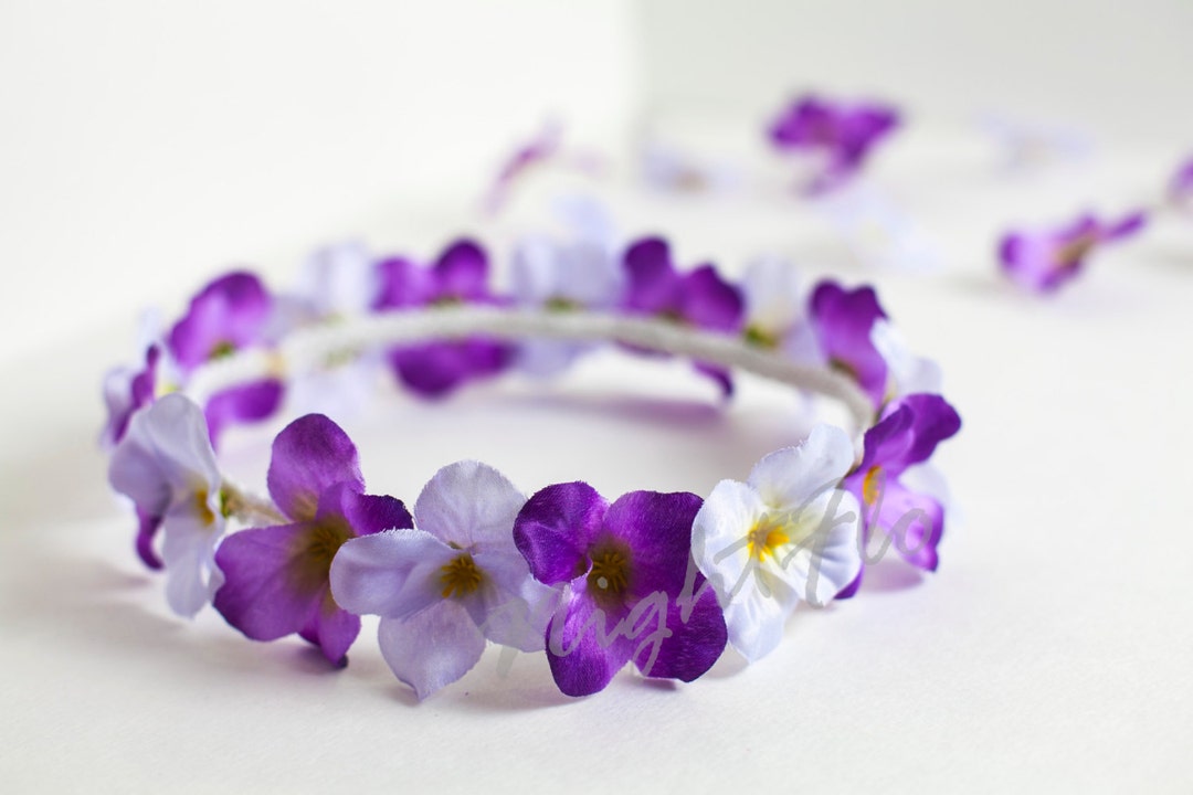 Periwinkle Light up Flower Crown Headband W/tail (purple LED) | EDC ...