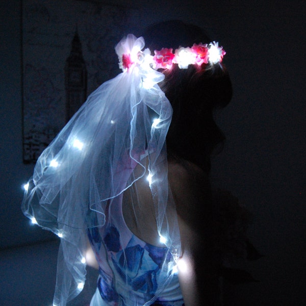 Flower Crown Veil - Etsy