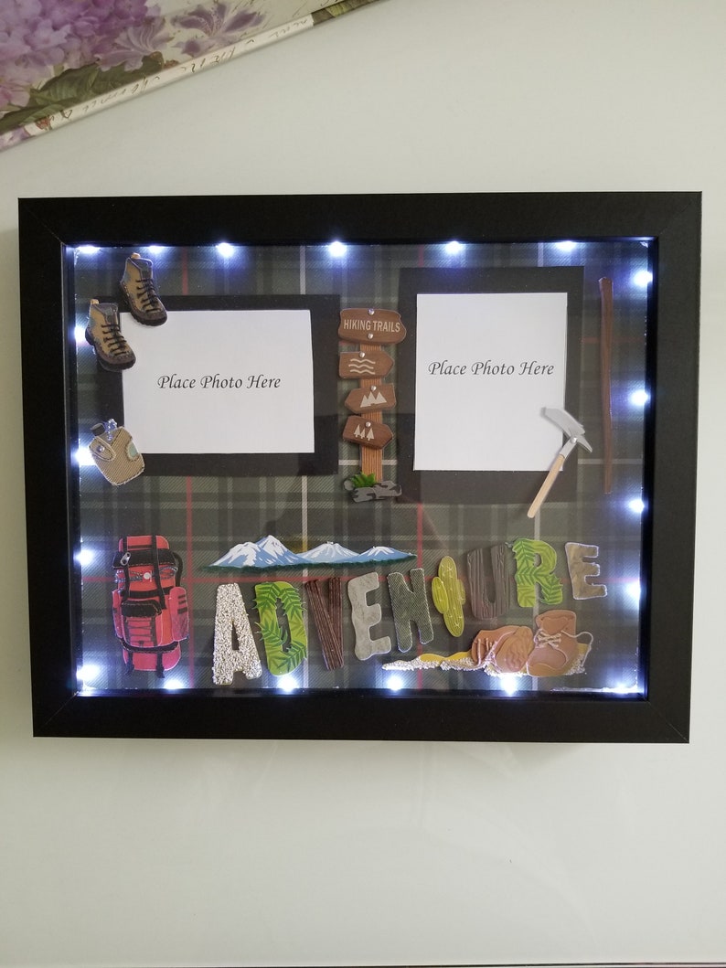 Hiking Adventures - Light up LED Shadow Box Picture Frame (hiking ...
