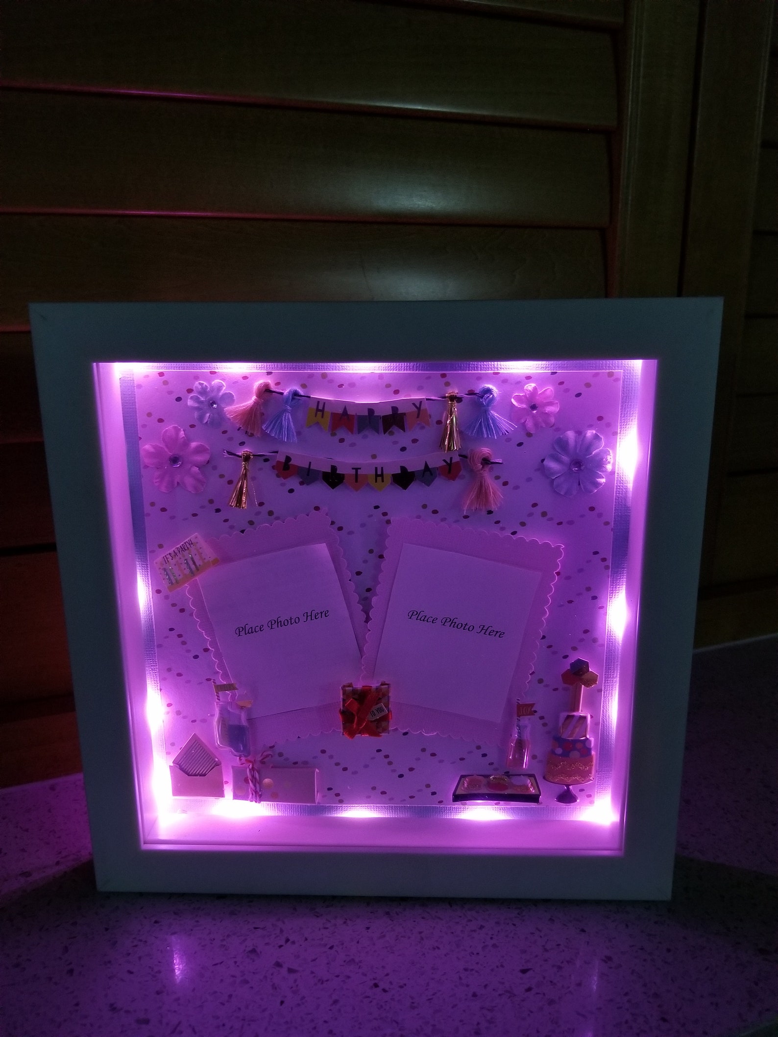 Happy Birthday - Light up LED Shadow Box Picture Frame - Etsy