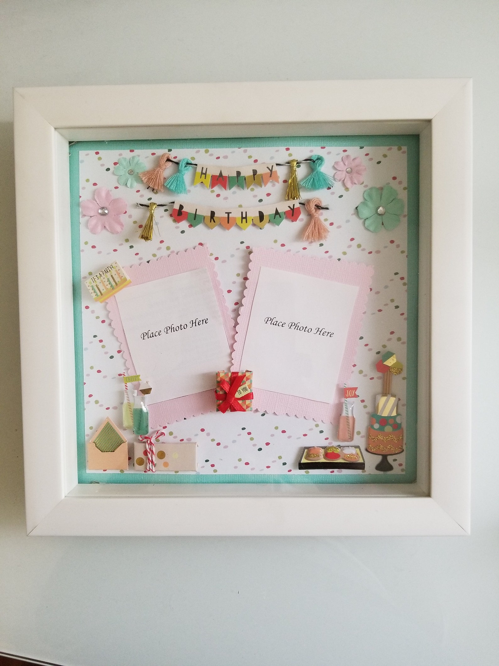 Happy Birthday Light up LED Shadow Box Picture Frame - Etsy