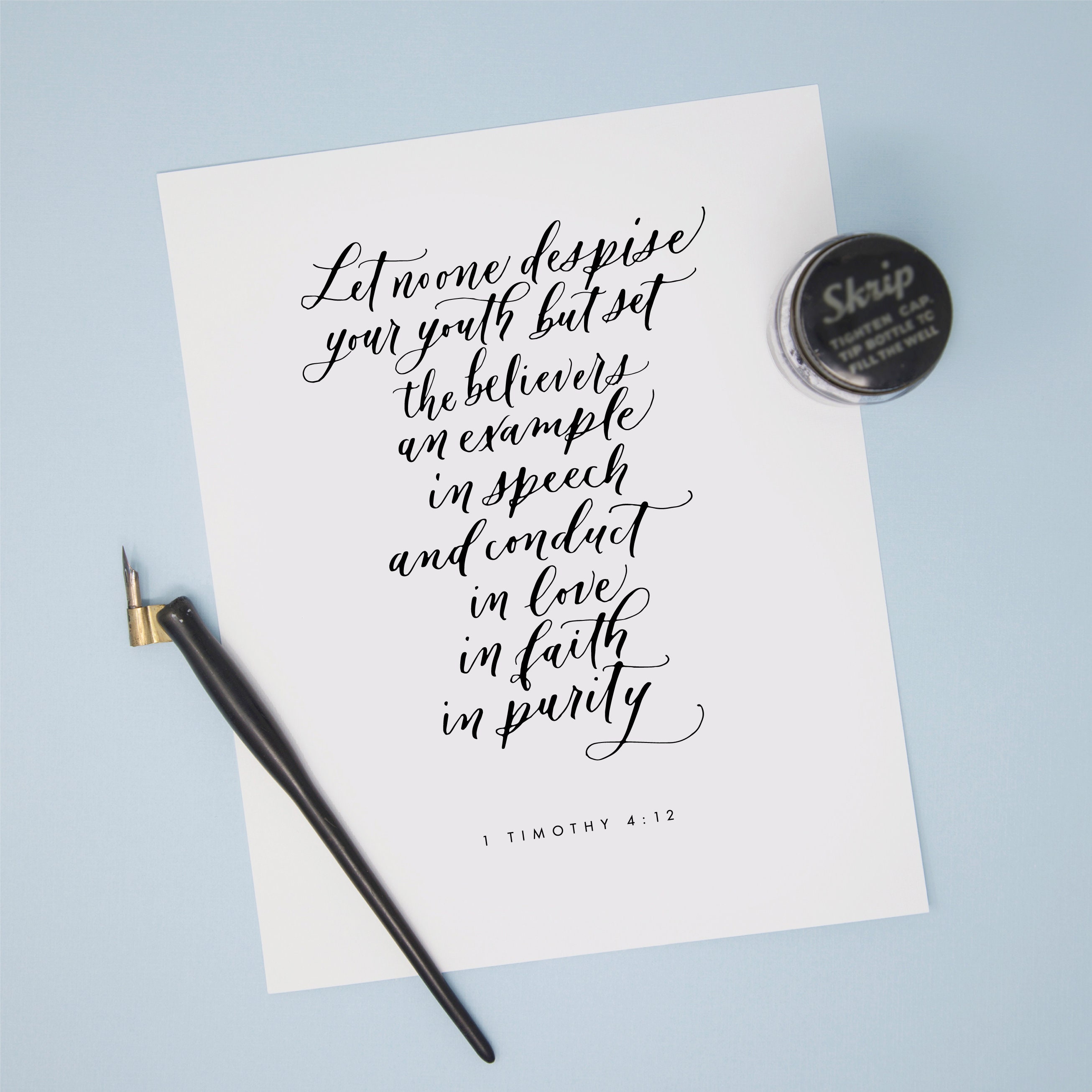 Digital Download - 1 Timothy 4:12 Print // Art // Instant Download ...