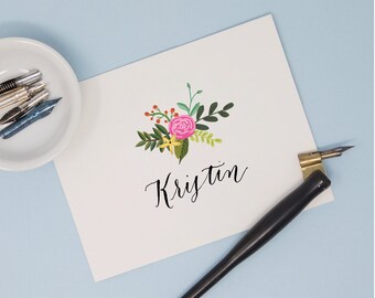 Calligraphy Note Cards - Etsy
