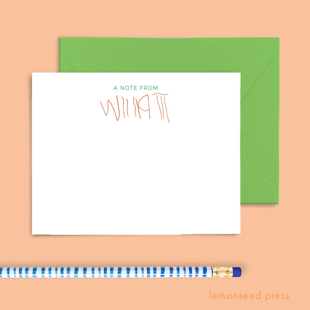 Kids Personalized Notecards Using Your Child's Own Handwriting // Kids ...
