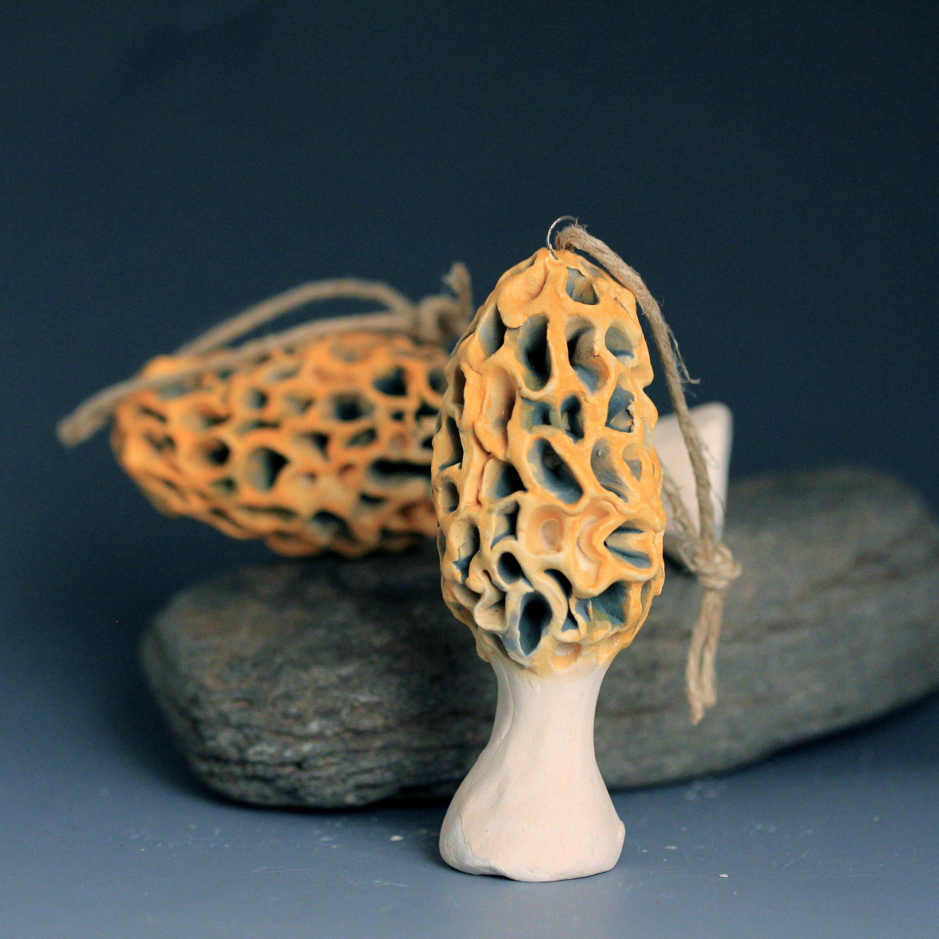 Morel Mushroom Ornament Ceramic Sculpture Unique Gift | Etsy