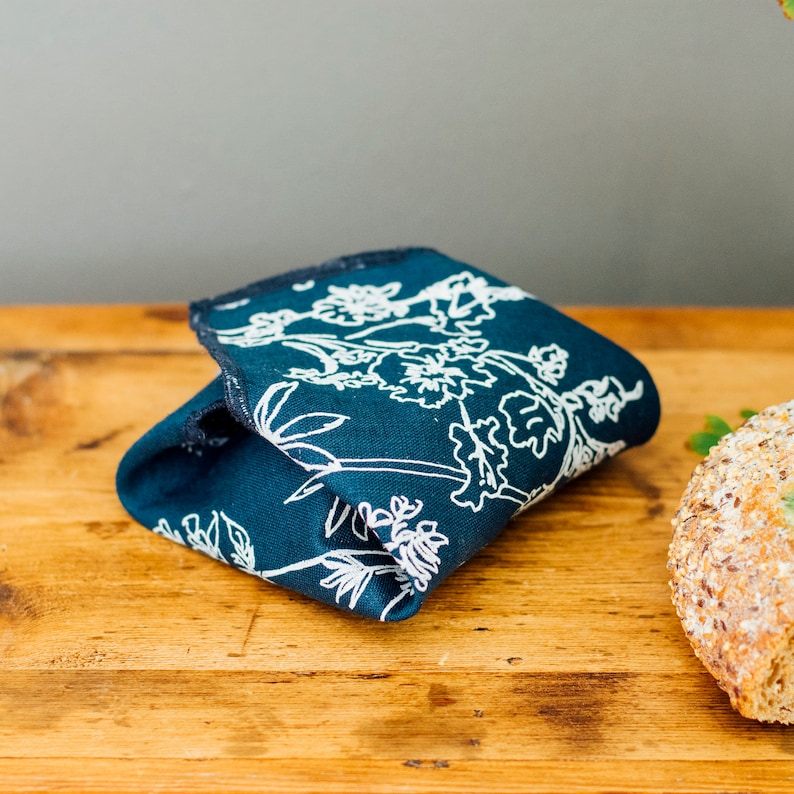 Reusable Sandwich Wrap With Handprinted Linen - Etsy