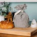 Striped Linen Bread Bag: Dark Blue & Natural, Sustainable Storage - Etsy