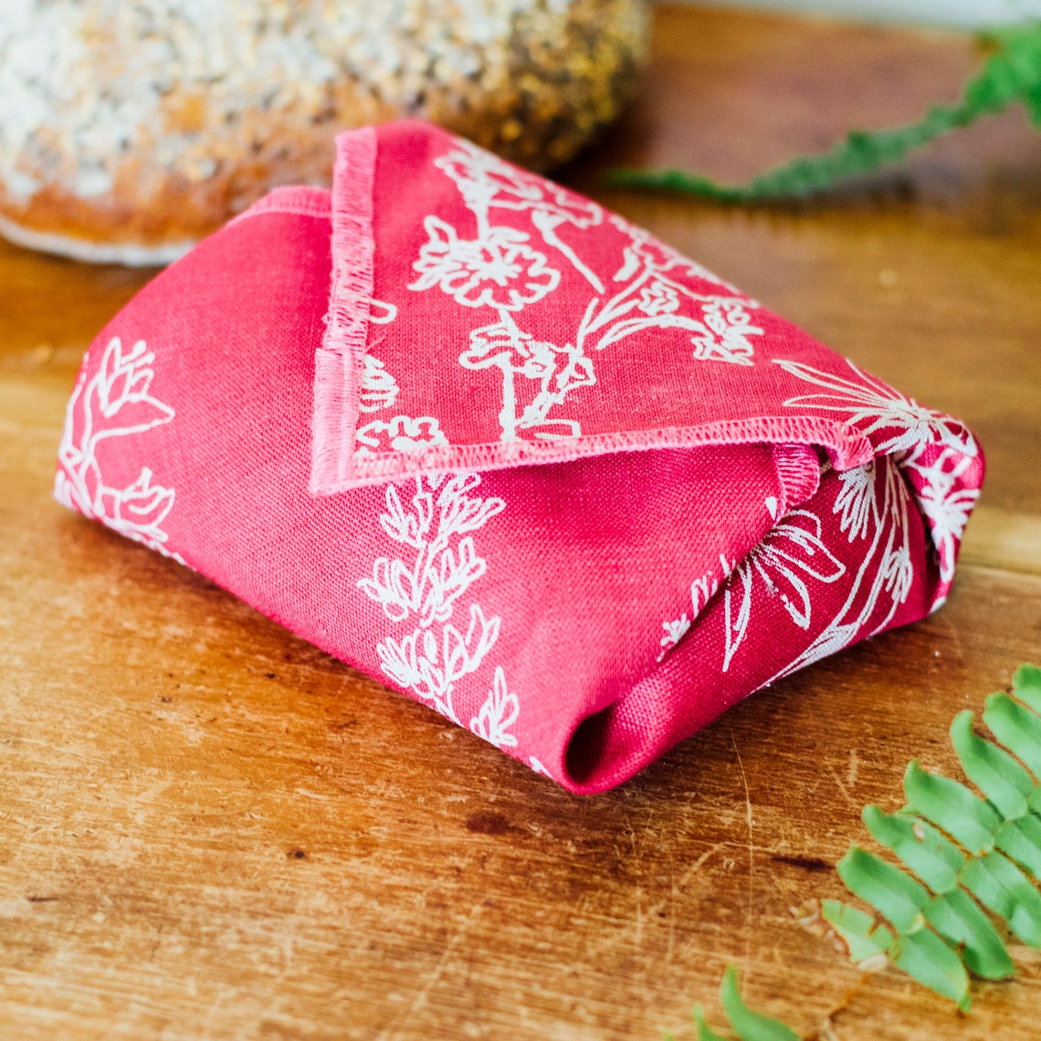 Reusable Sandwich Wrap With Handprinted Linen - Etsy