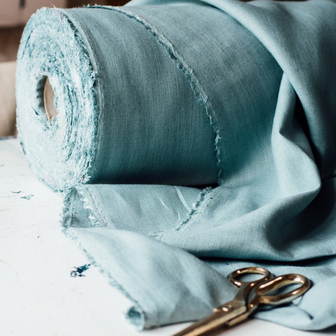 Duck Egg Blue Linen Fabric 150cm - Etsy