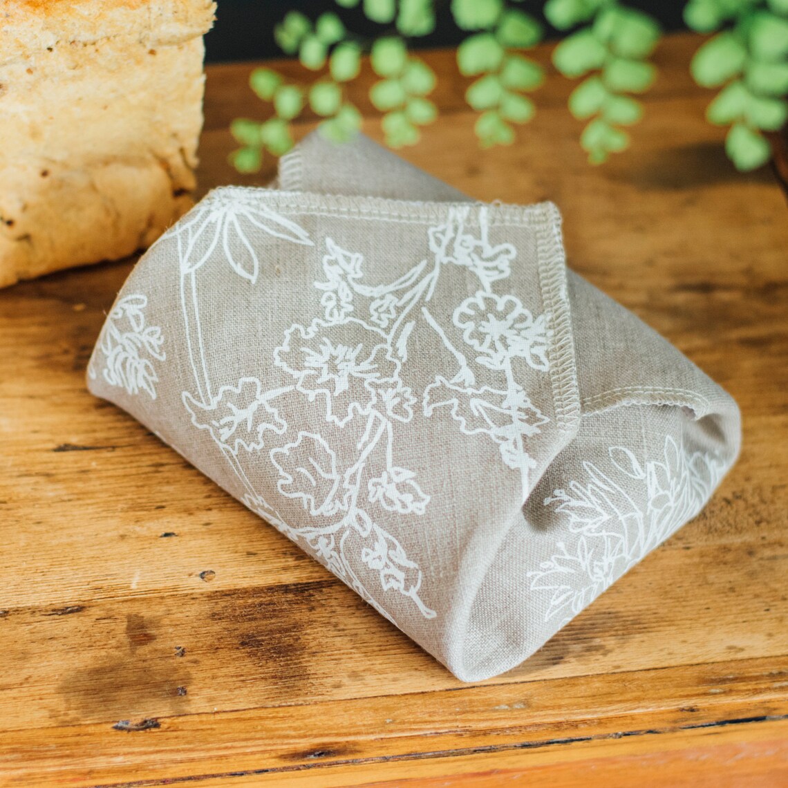 Reusable Sandwich Wrap With Handprinted Linen - Etsy