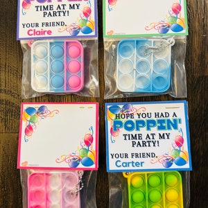 Birthday Favor Pop-it Keychains *assembled & Personalized* - Etsy