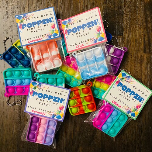 Pop It Party Favor // Mini Pop It Fidget Toy Gift // Birthday - Etsy