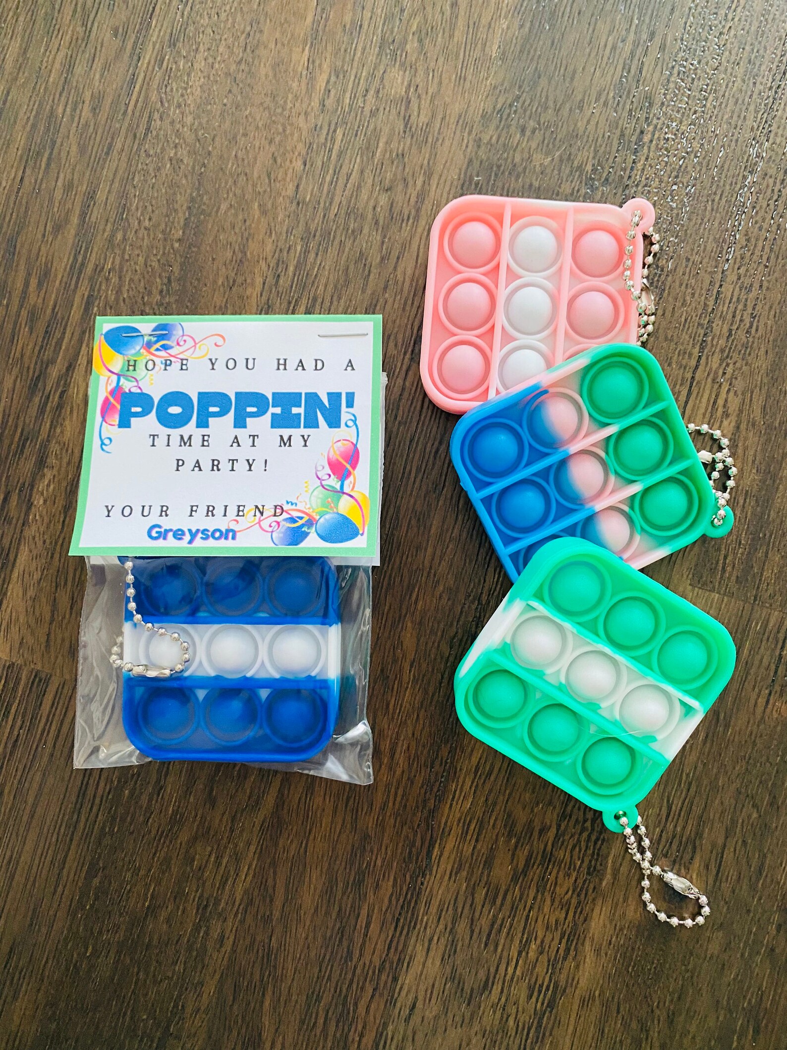 Birthday Favor Pop-it Keychains - Etsy