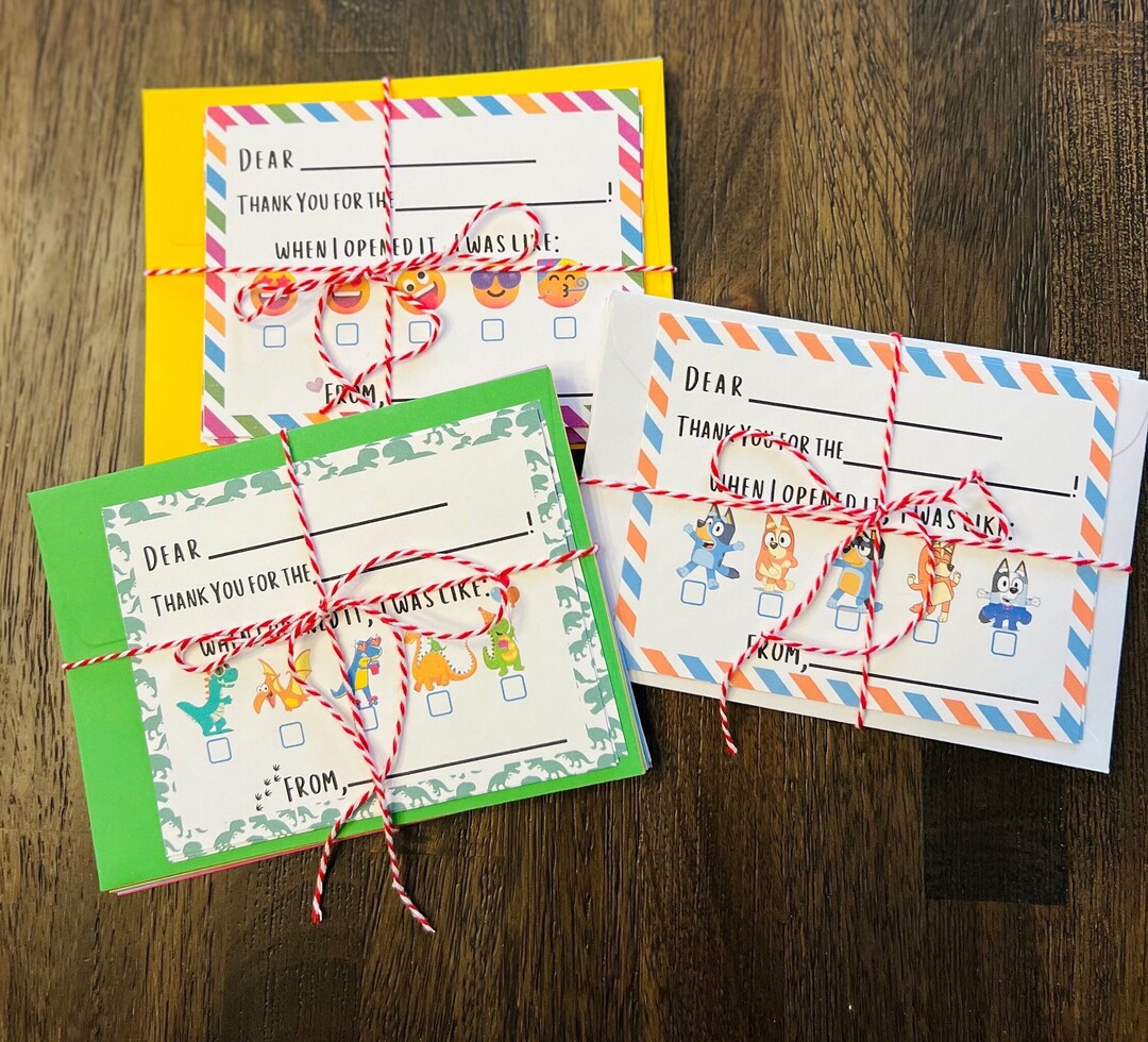 Tarjetas de agradecimiento para niños: complete el espacio en blanco ...