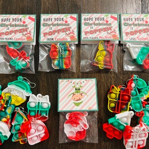 Christmas/holiday Pop-it Keychains *assembled & Personalized* - Etsy