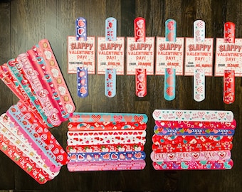 Assembled SLAPPY Valentine’s Day Tags With Slap Bracelets, Candy-free ...