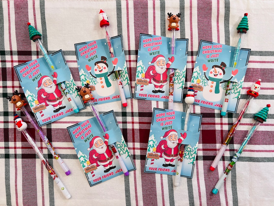 Christmas Holiday Pencil Favors *assembled & Personalized - Etsy