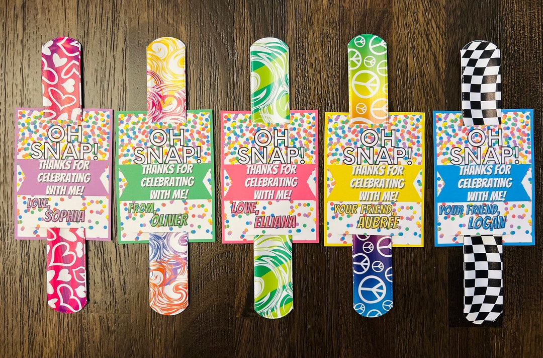 Birthday Slap Bracelet Favors *assembled & Personalized* - Etsy