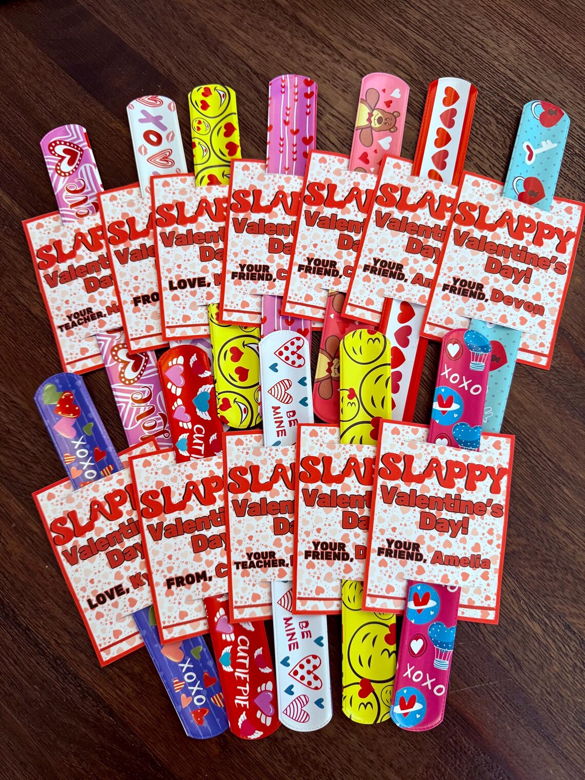 Slappy Valentine's Day Slap Bracelets *assembled & Personalized* - Etsy