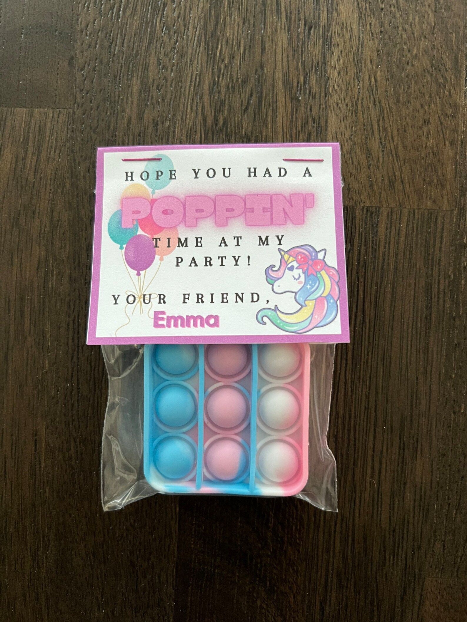 Unicorn Birthday Favor Pop-it Keychains - Etsy