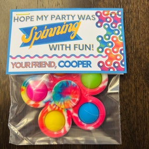 Fidget Spinner Popper Party Favors *assembled & Personalized* - Etsy