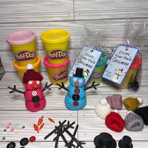 Build A Snowman Play Dough Kit *assembled & Personalized* - Etsy