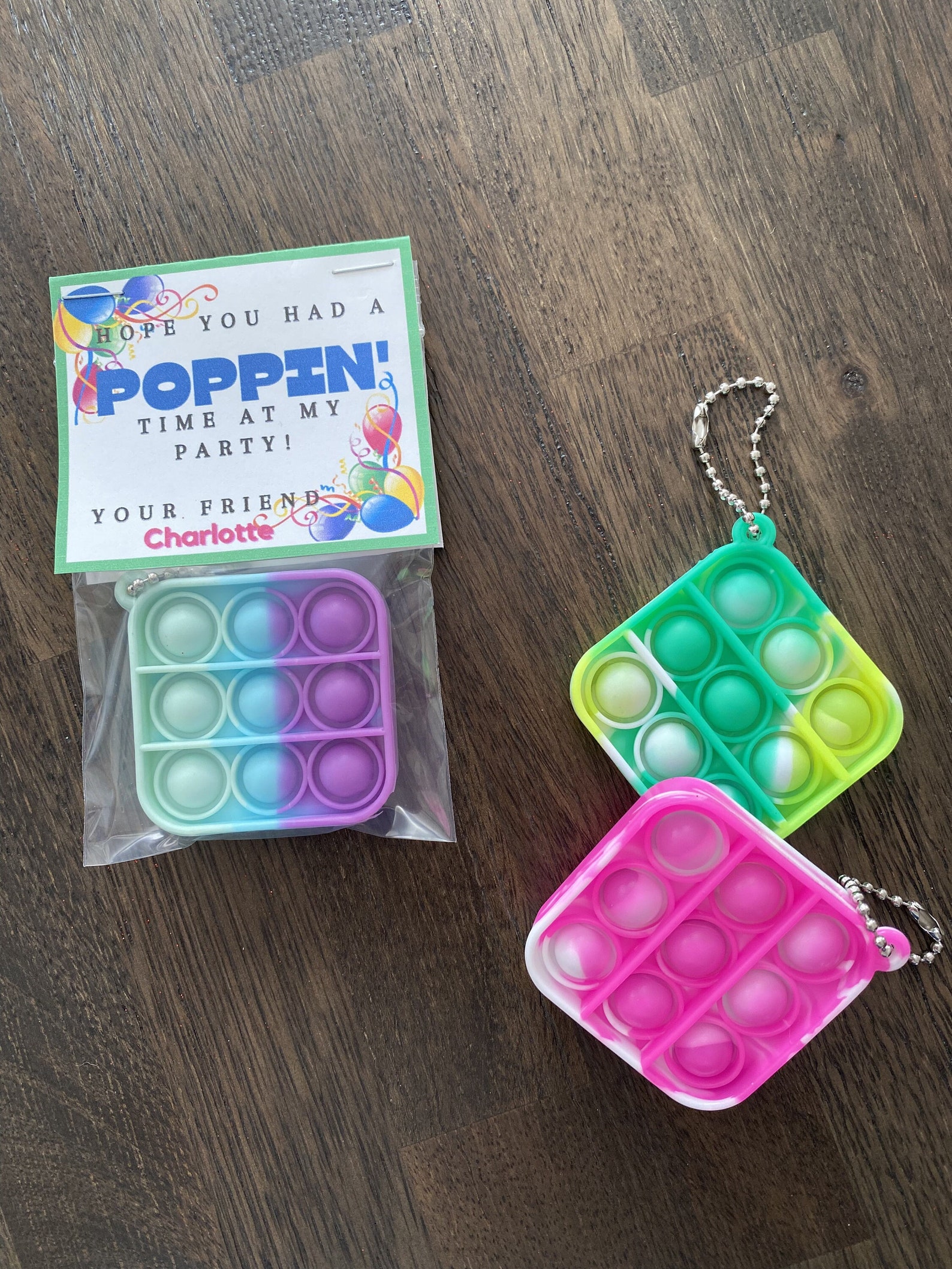 Birthday Favor Pop-it Keychains - Etsy