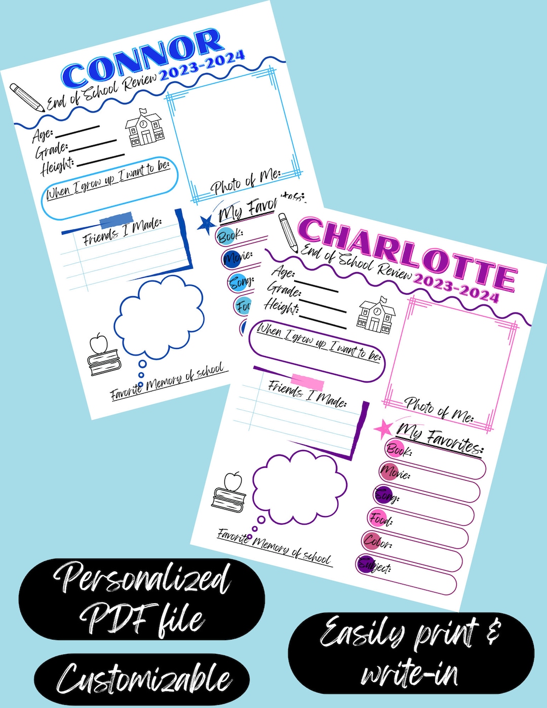 End of School Year Review-printable digital - Etsy
