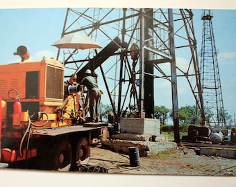 old oil well Photo drill drilling rig derrick gushing oil