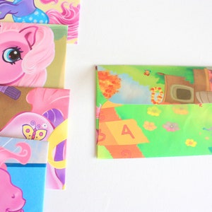 My Little Pony Envelopes, Upcycled Envelopes, My Little Pony Theme, My ...